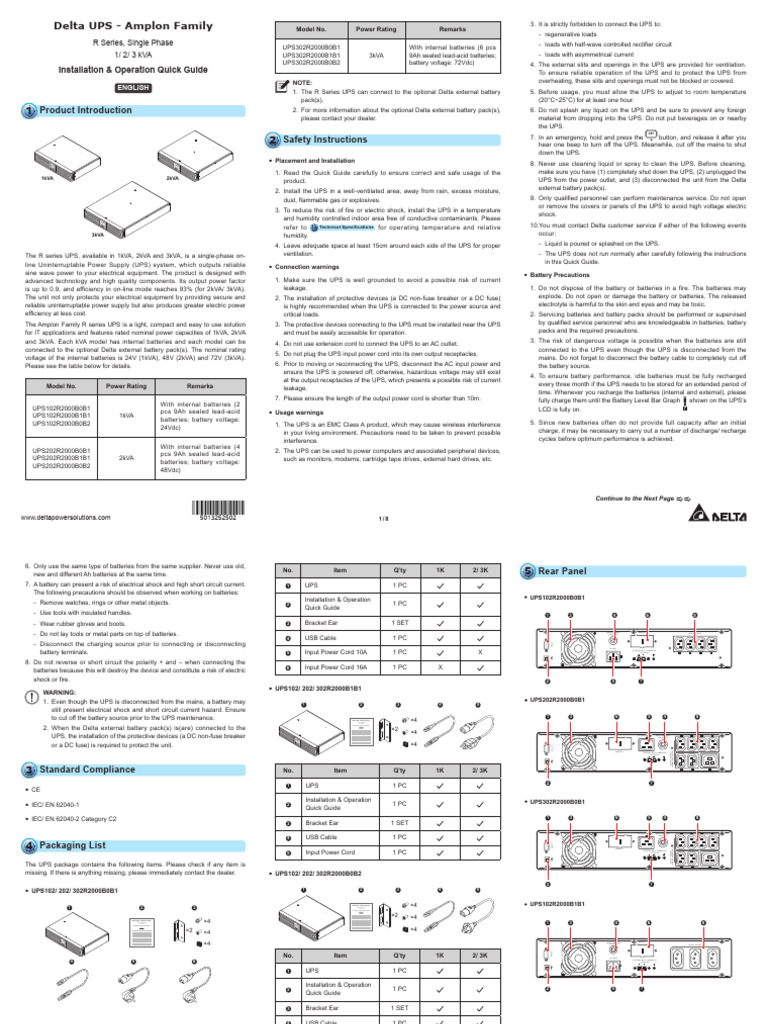 Quick Guide UPS New R 1 3kVA en Sa 501325250203 | PDF | Power Supply ... Quick Guide UPS New R 1 3kVA en Sa 501325250203 | PDF | Power Supply ...