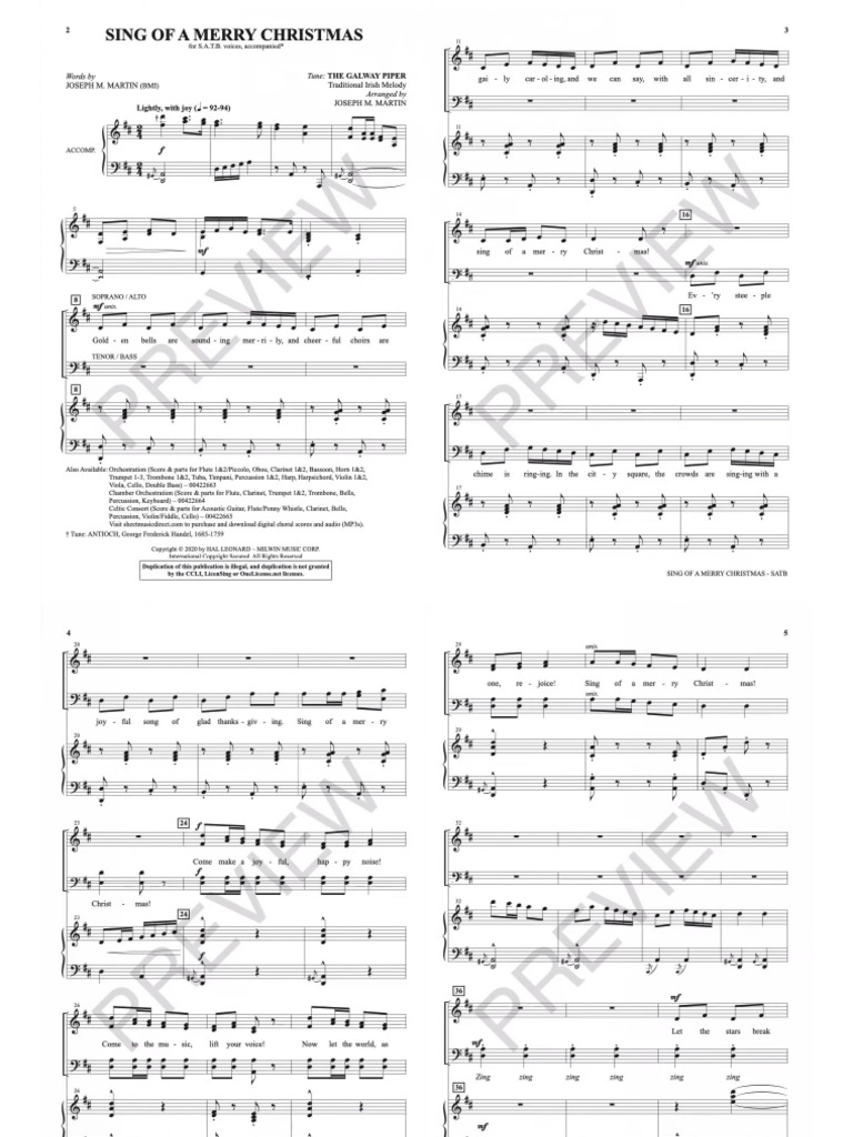 Sing of A Merry Christmas - Joseph M Martin | PDF