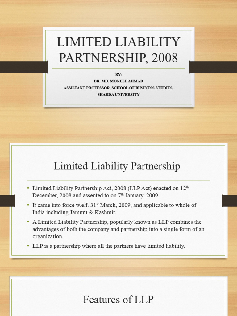 Limited Liability Partnership, 2008 | PDF | Limited Liability ...