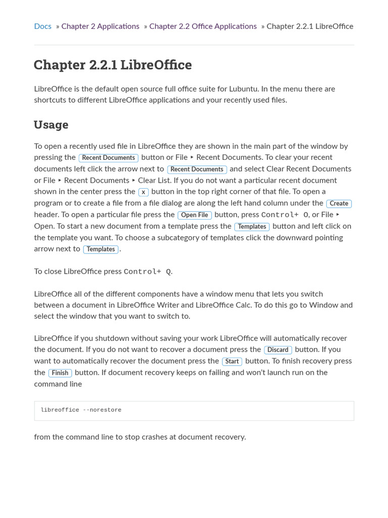 Chapter 2.2.1 LibreOffice - Lubuntu Manual 23.10 Documentation | PDF | Computing Platforms ...