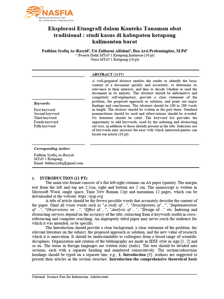 Template Full Paper NASFIA 2022 | PDF | Citation