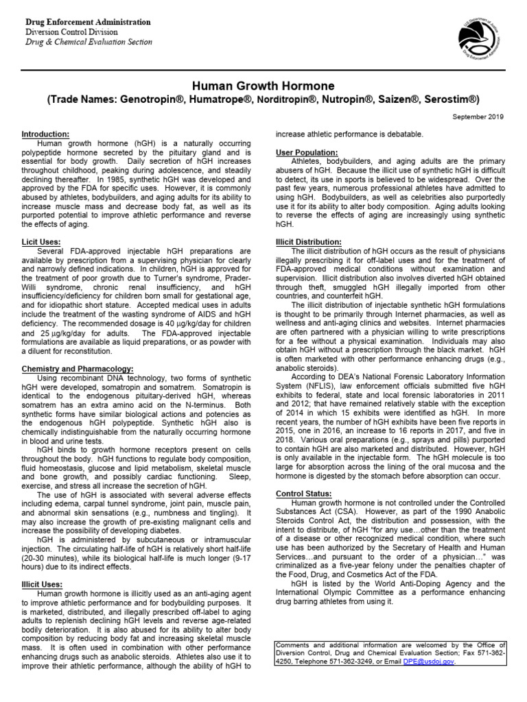 Human Growth Hormone: (Trade Names: Genotropin®, Humatrope ...