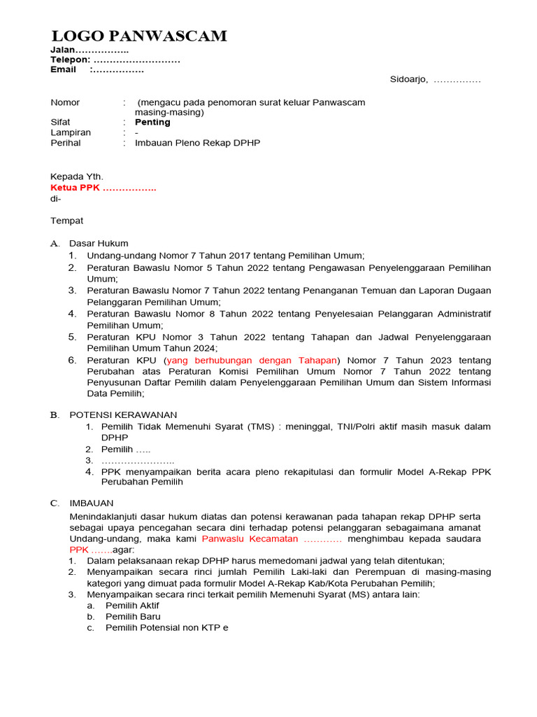 Contoh Surat Himbauan | PDF