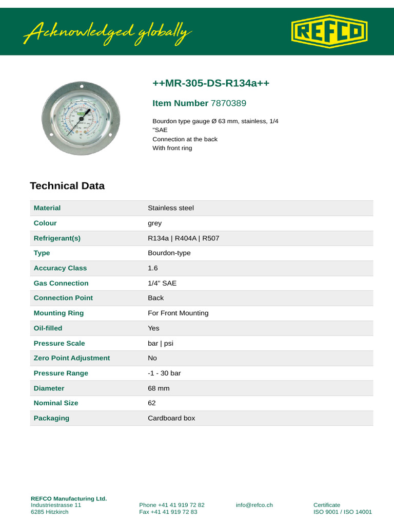 MR 305 Ds R134a - 2613 | PDF