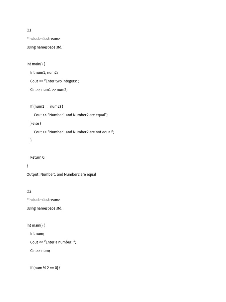 CPP Imp Codes | PDF | Namespace | Computer Engineering CPP Imp Codes | PDF | Namespace | Computer Engineering