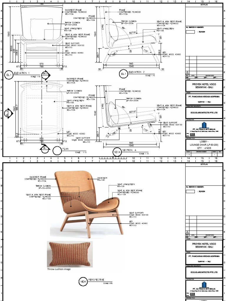 LF-50-200 (Lounge Chair) - Shop Drawing | PDF | Technical Drawing | Drawing