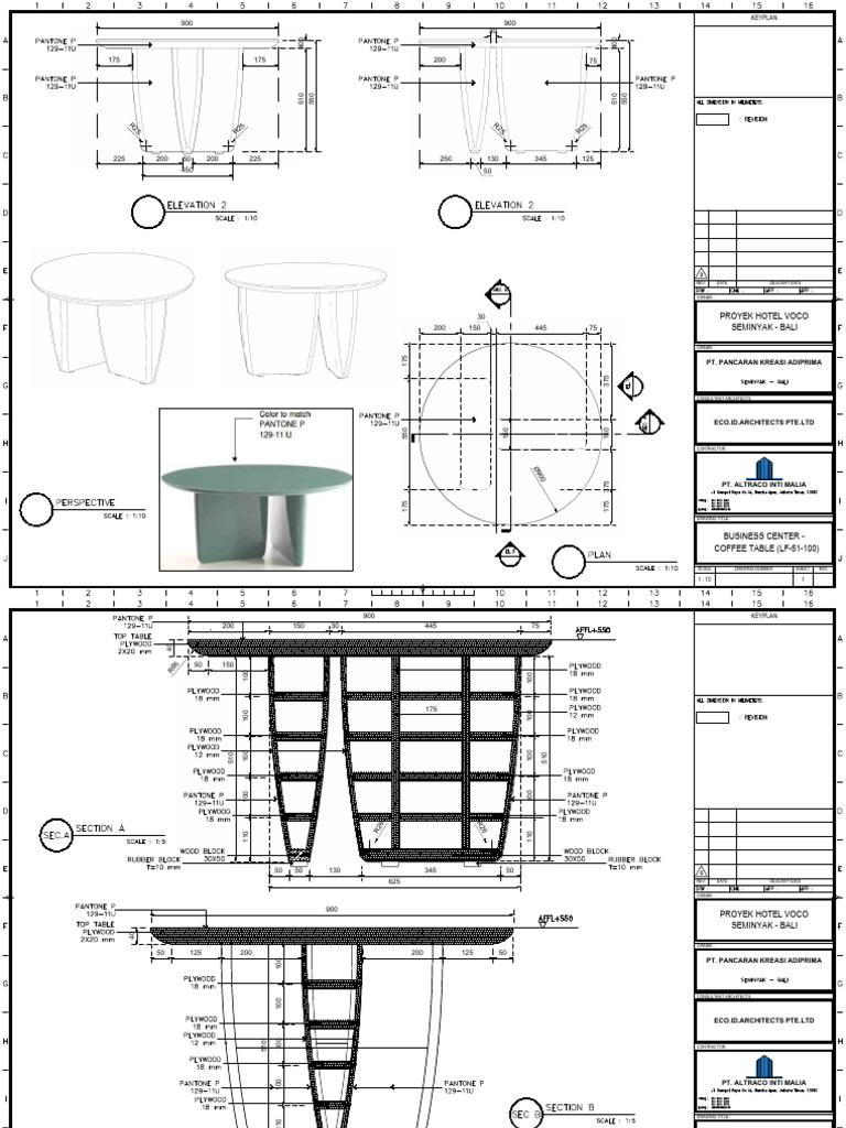 LF-51-100 (Coffe Table) - Shop Drawing | PDF | Technical Drawing | Drawing
