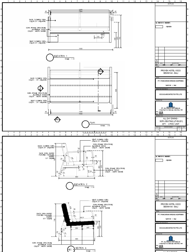 Sofa Seating Detail Drawing | PDF | Technical Drawing | Drawing