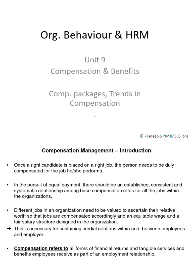 Unit 9 - Comp. - Benefits | Download Free PDF | Cost Of Living | Employee Benefits
