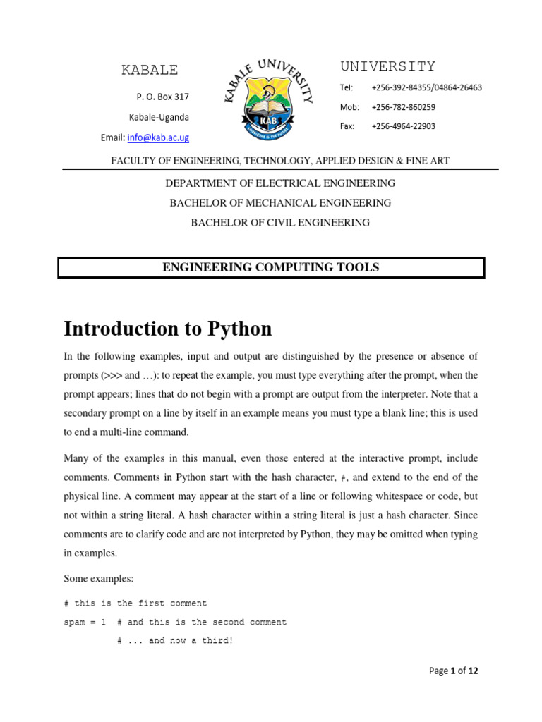 Introduction To Python | PDF | String (Computer Science) | Computer ...