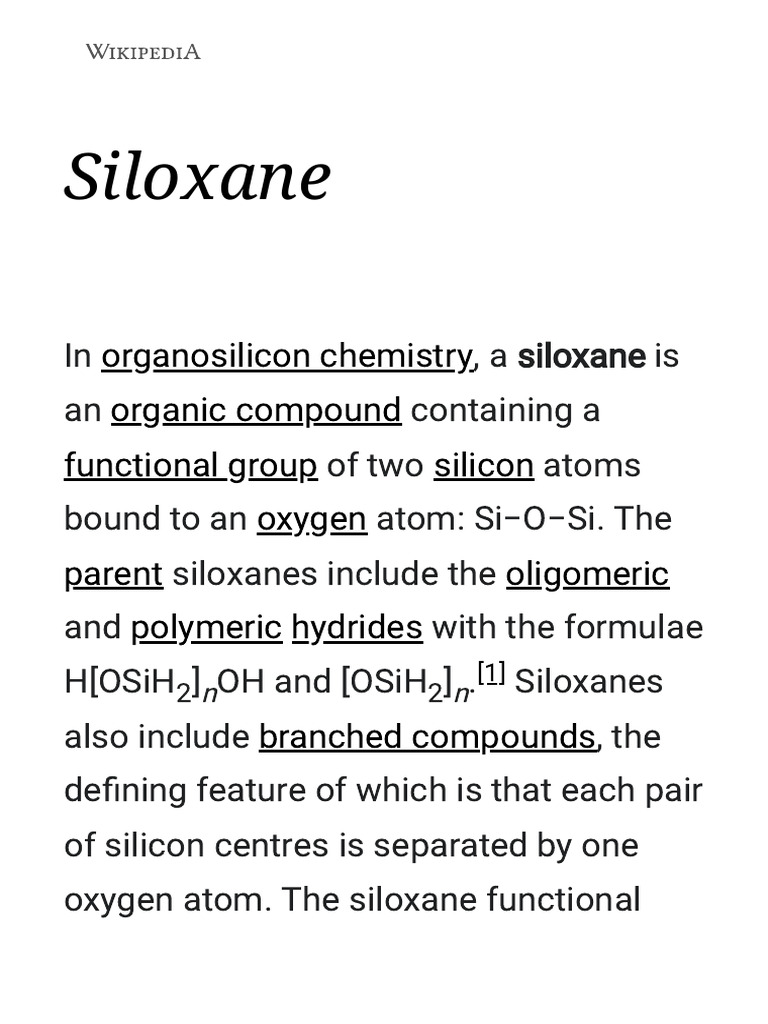 Understanding Siloxanes and Their Uses | PDF | Chemical Substances ...