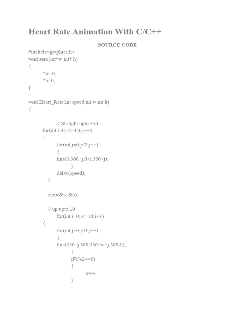 Heart Rate Animation in C/C++ | PDF | Object Oriented Programming ...