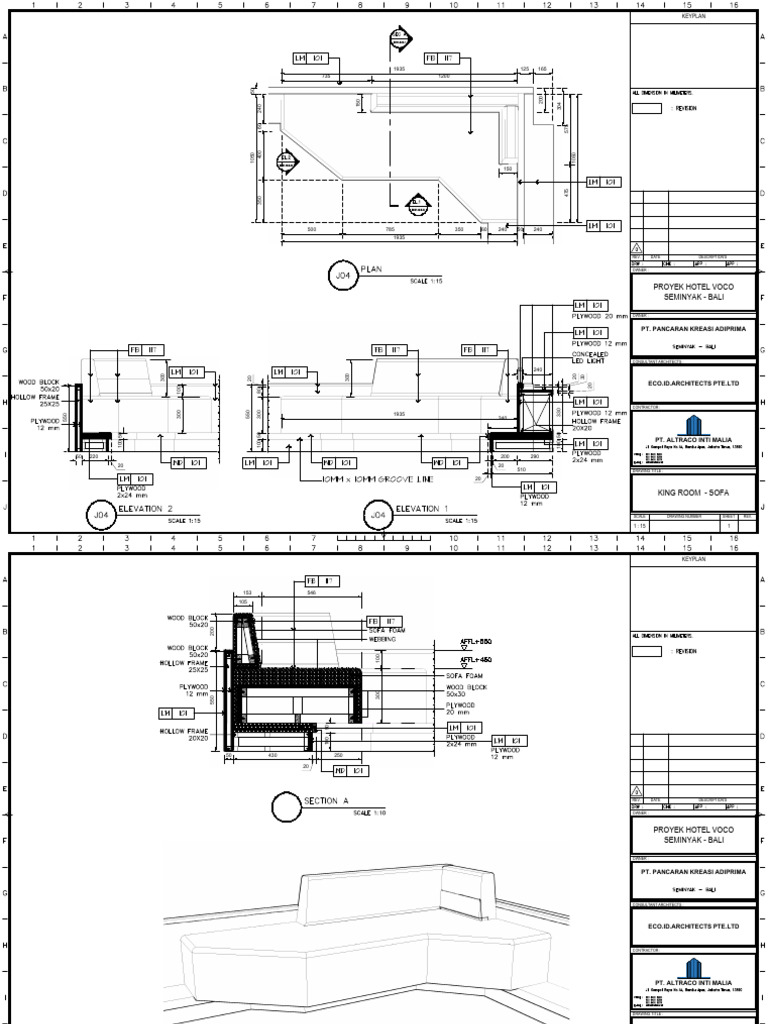 Sofa Shop Drawing for Hotel Voco | PDF