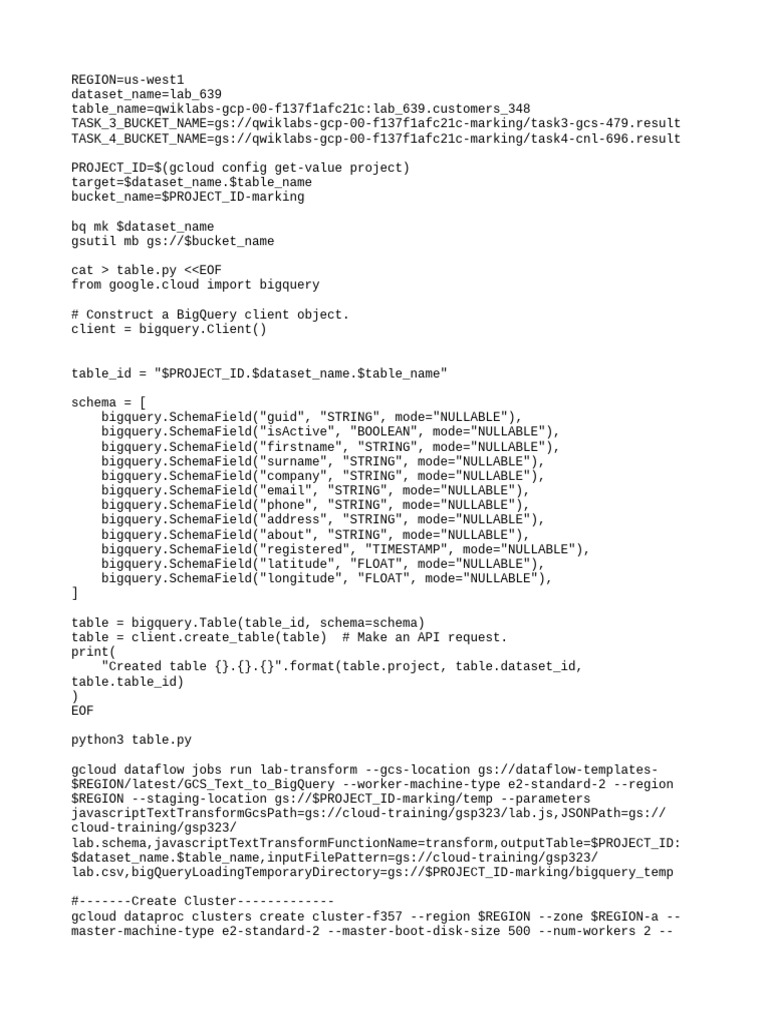 REGION Us West1 | PDF | Computer File Formats | Computing
