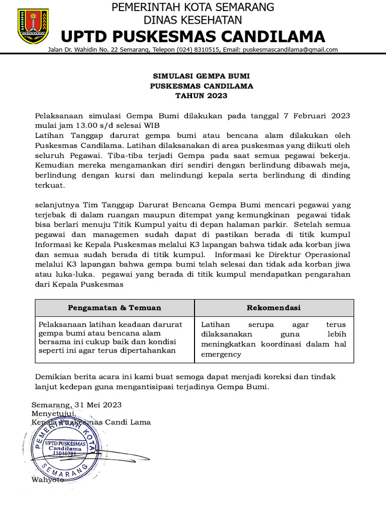 1.4.4.3 Bukti Pelaksanaan Debriefing | PDF