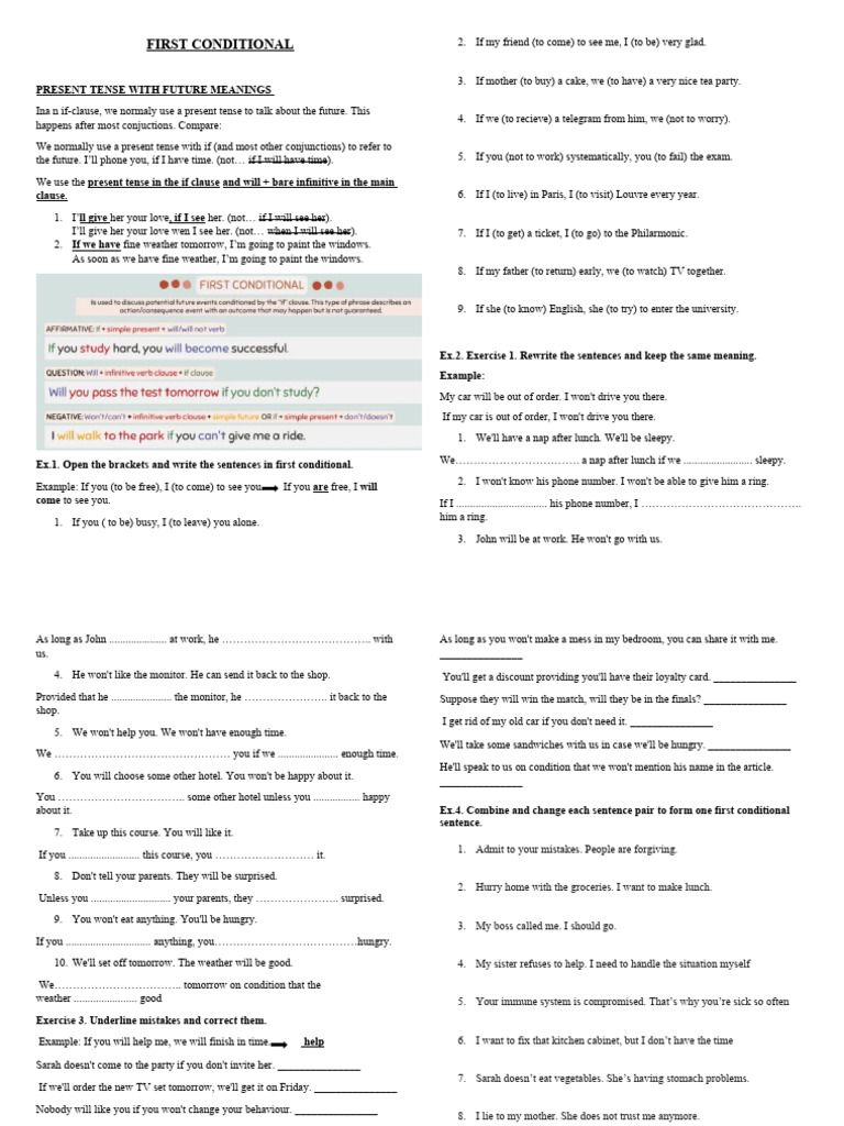 First Conditional | PDF | Linguistics | Grammar