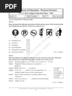 English - Grade 7 - Third Term Test 2019 - North Central Province | PDF