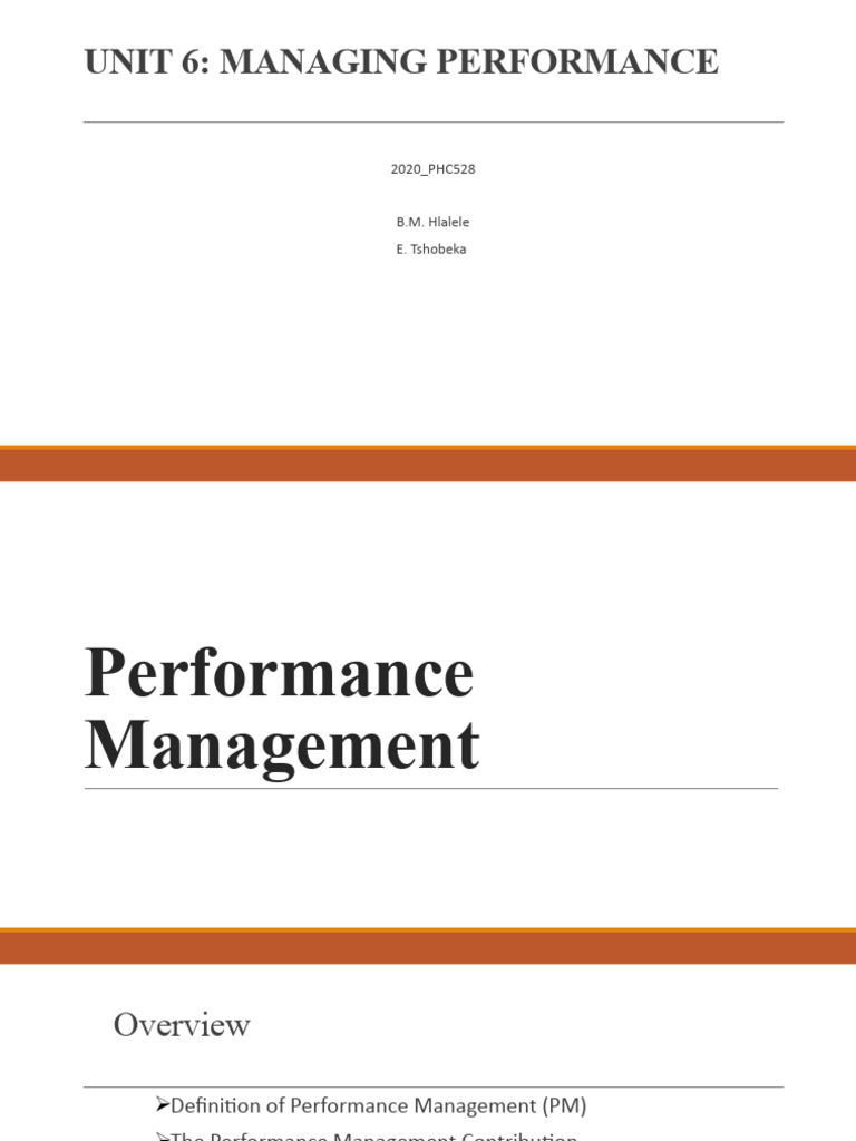 Unit 6 Pdf Performance Management Performance Appraisal