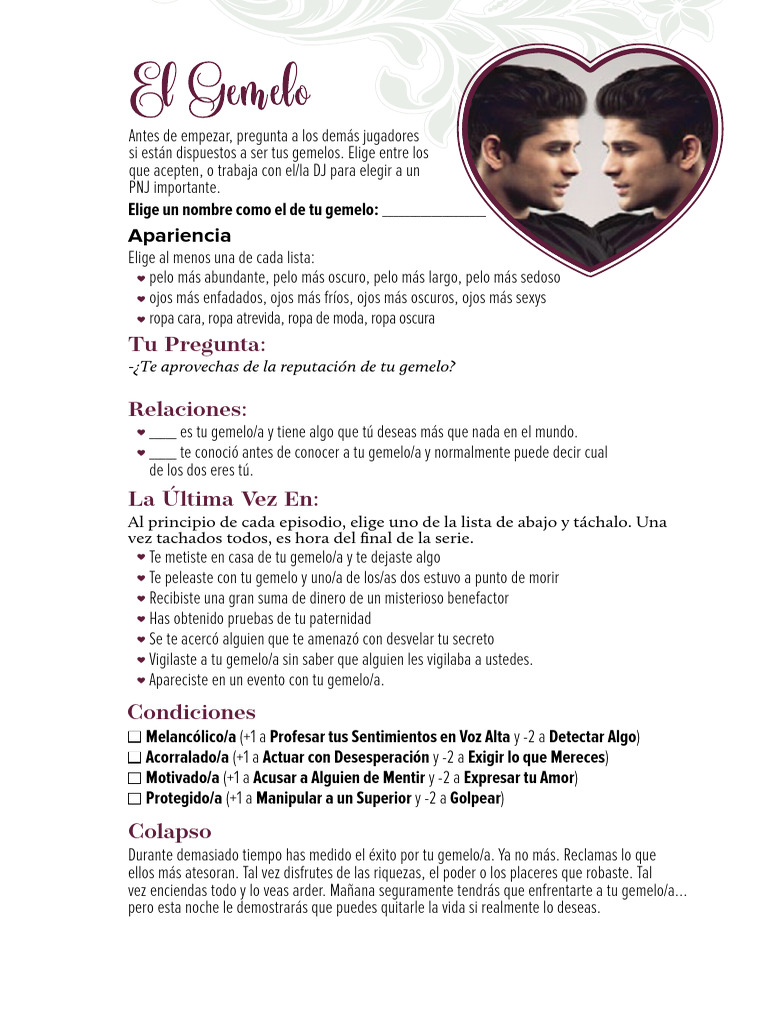 Pasion de Las Pasiones - Libretos de Personajes - El Gemelo | PDF