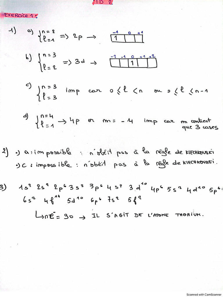 Correction TD 2 Chimie Générale | PDF