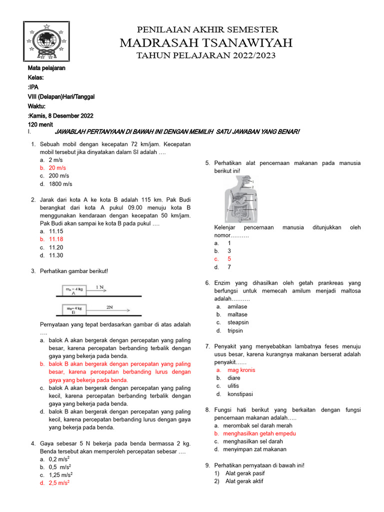 Soal Paper Ipa Kelas 8 | PDF