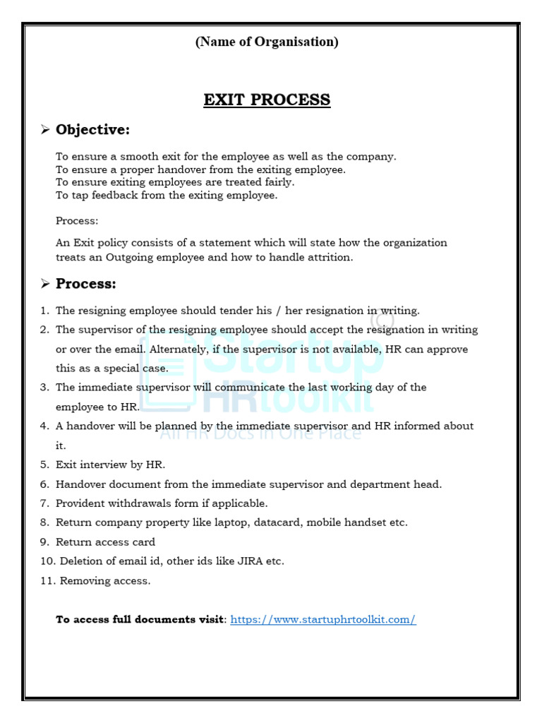 Exit Process | PDF