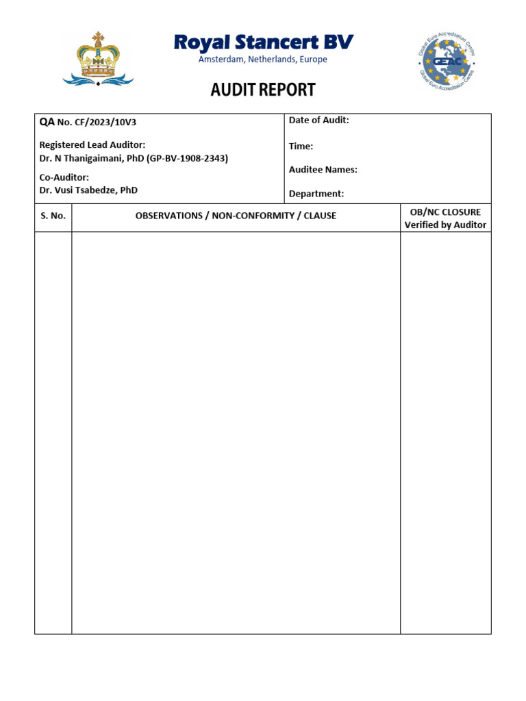 Audit Document Iso | PDF