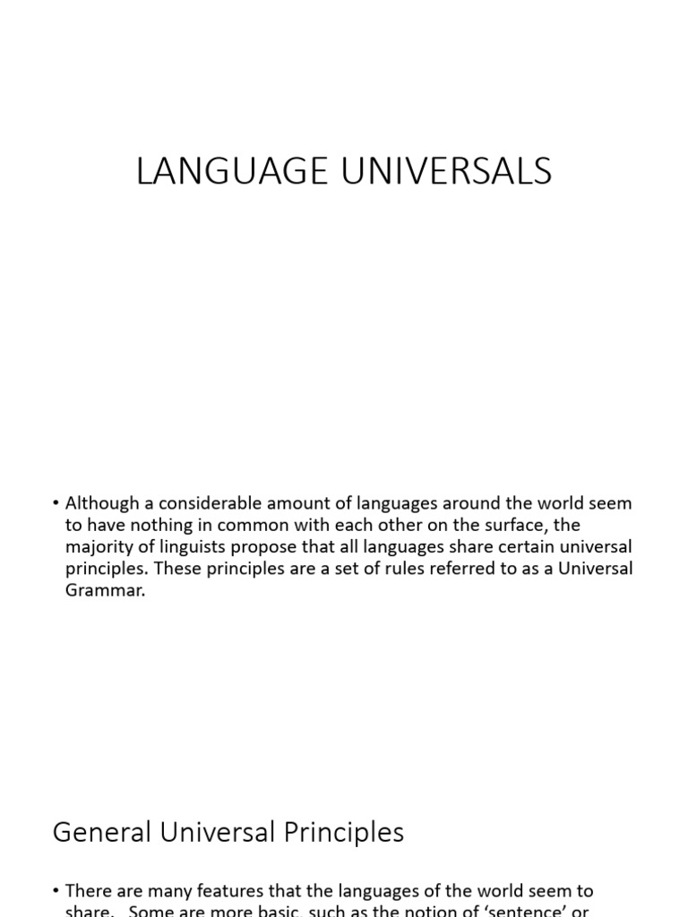 1 - Language Uni̇versals | PDF | Word | Linguistic Typology