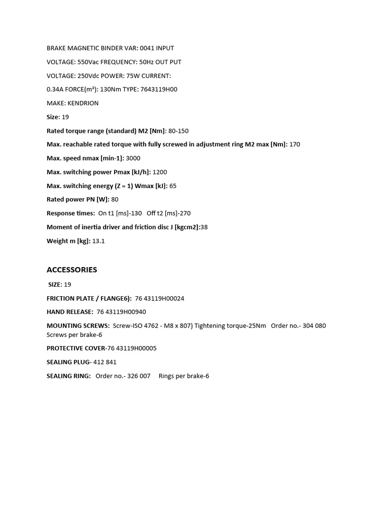 Brake Magnetic Binder Var | PDF