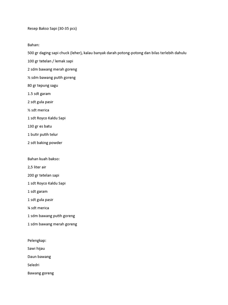 Resep Bakso Sapi Pdf