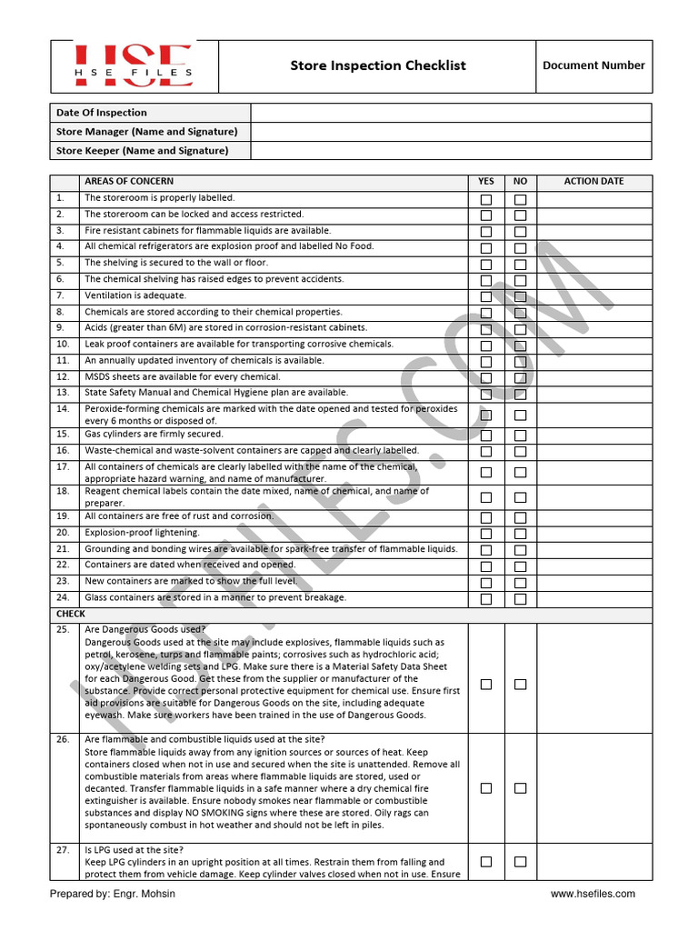6 - Store Inspection | PDF | Dangerous Goods | Hazards