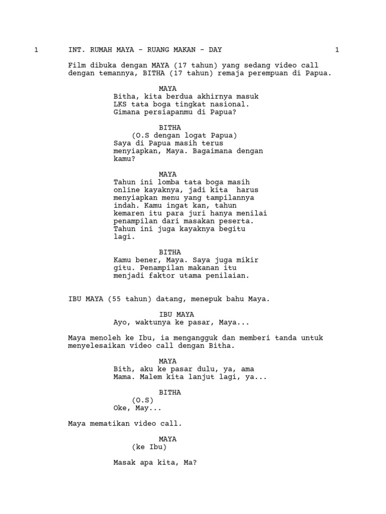 Contoh Skenario Film | PDF