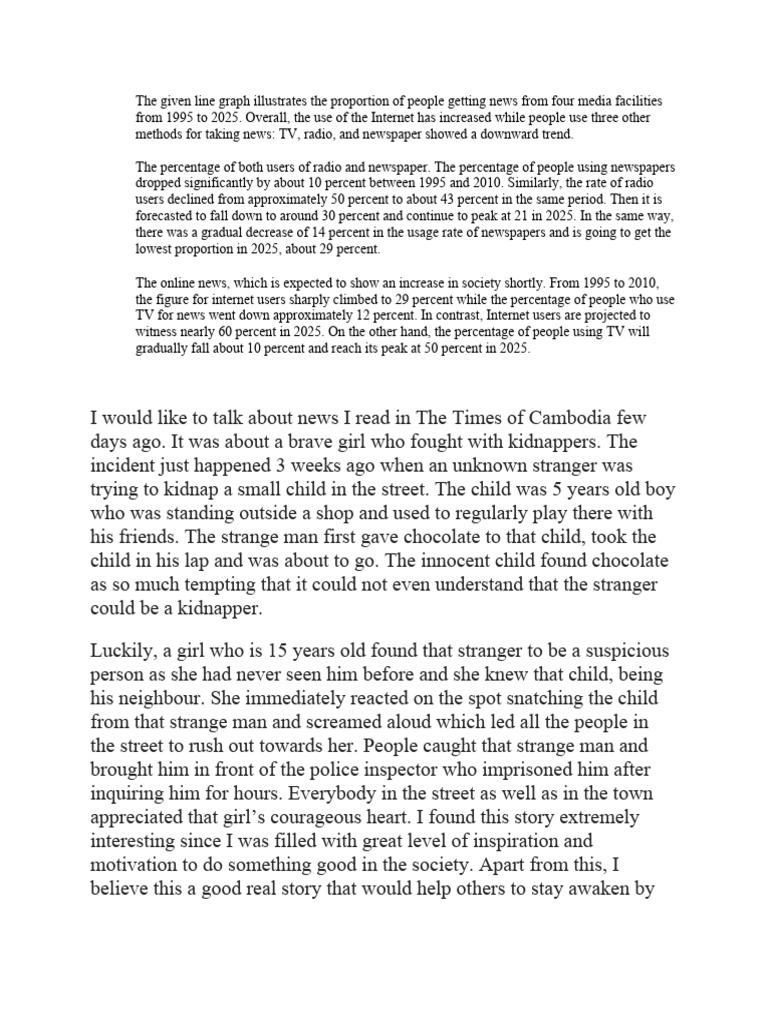 The Given Line Graph Illustrates The Proportion of People Getting News ...