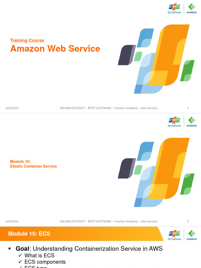 Training Aws Module 10 Elastic Container Service Pdf Amazon Web Services Computer Science