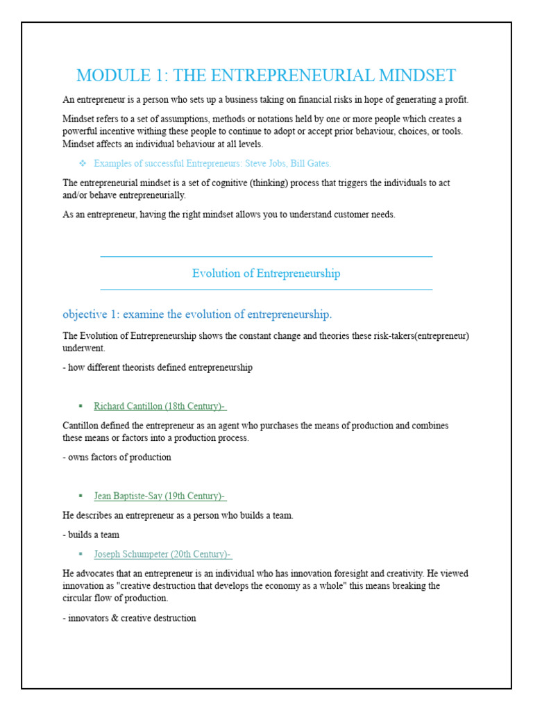 CAPE Entrepreneurship Module 1 (2023-2024 Syllabus) | Download Free PDF ...