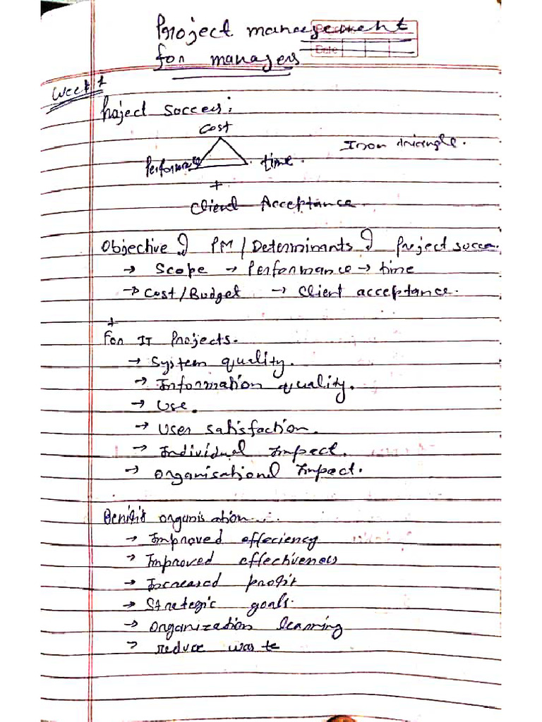 PM Notes Week 8 Tak | PDF