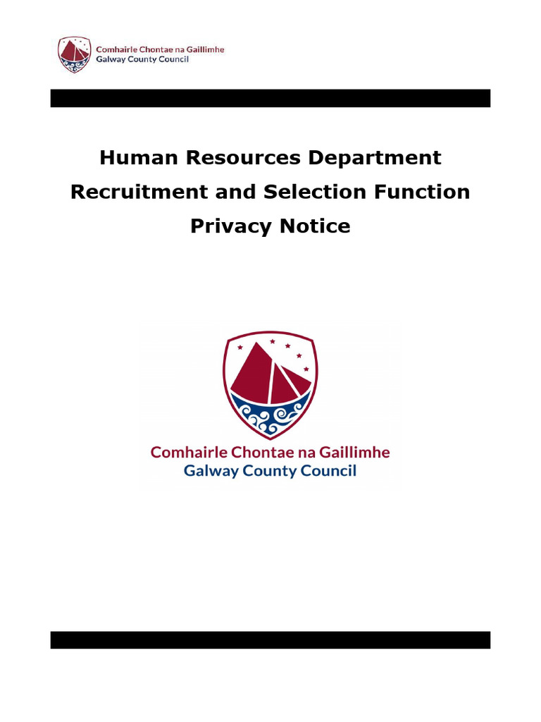Human Resources Department Recruitment and Selection Function Privacy ...