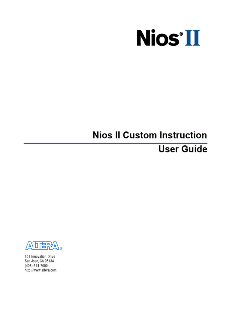 Ug Nios2 Custom Instruction | PDF | Central Processing Unit | Input/Output