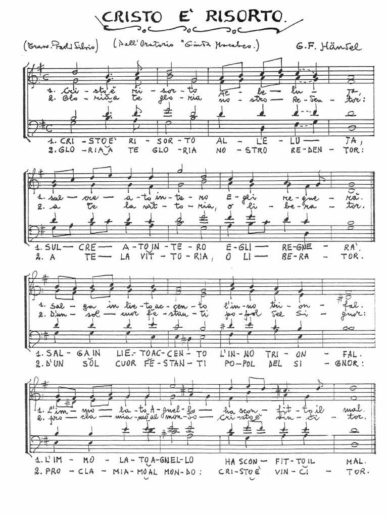 Cristo È Risorto (Su Melodia Handel) | PDF