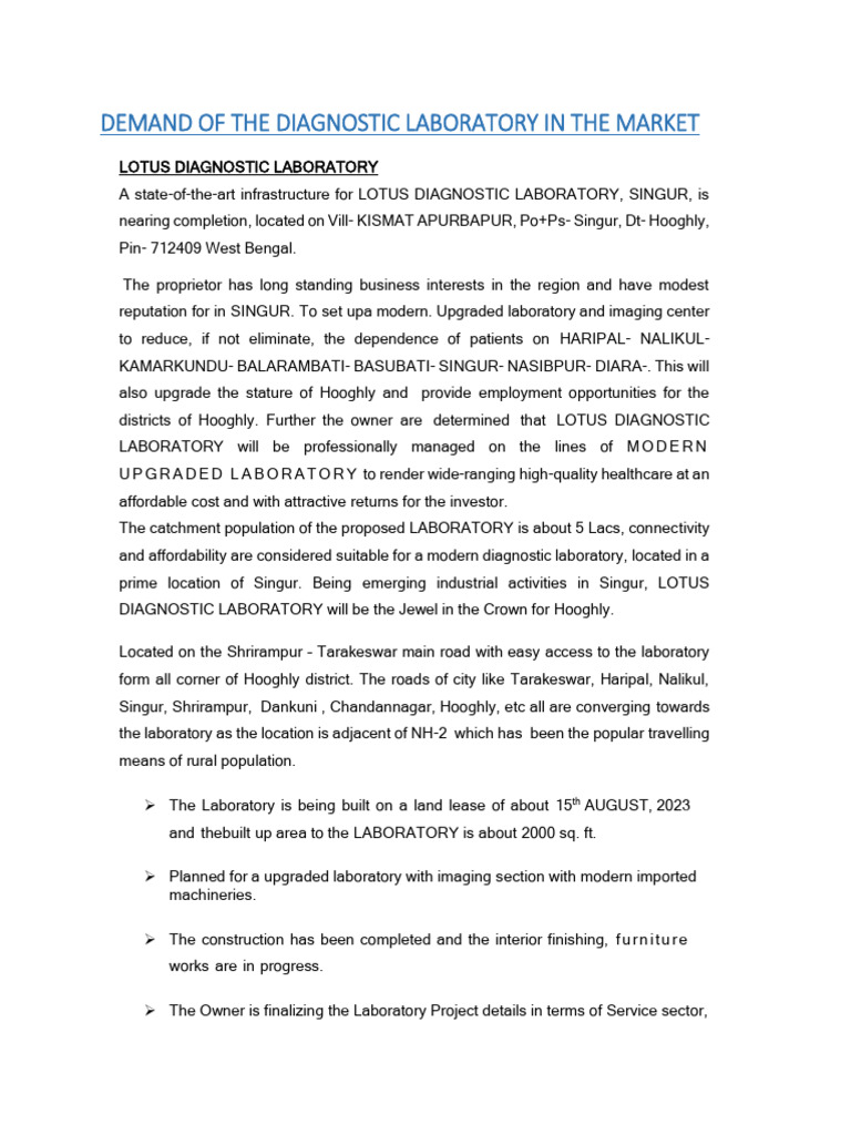 DEMAND OF THE DIAGNOSTIC LABORATORY IN THE MARKE Final PDF | Download ...