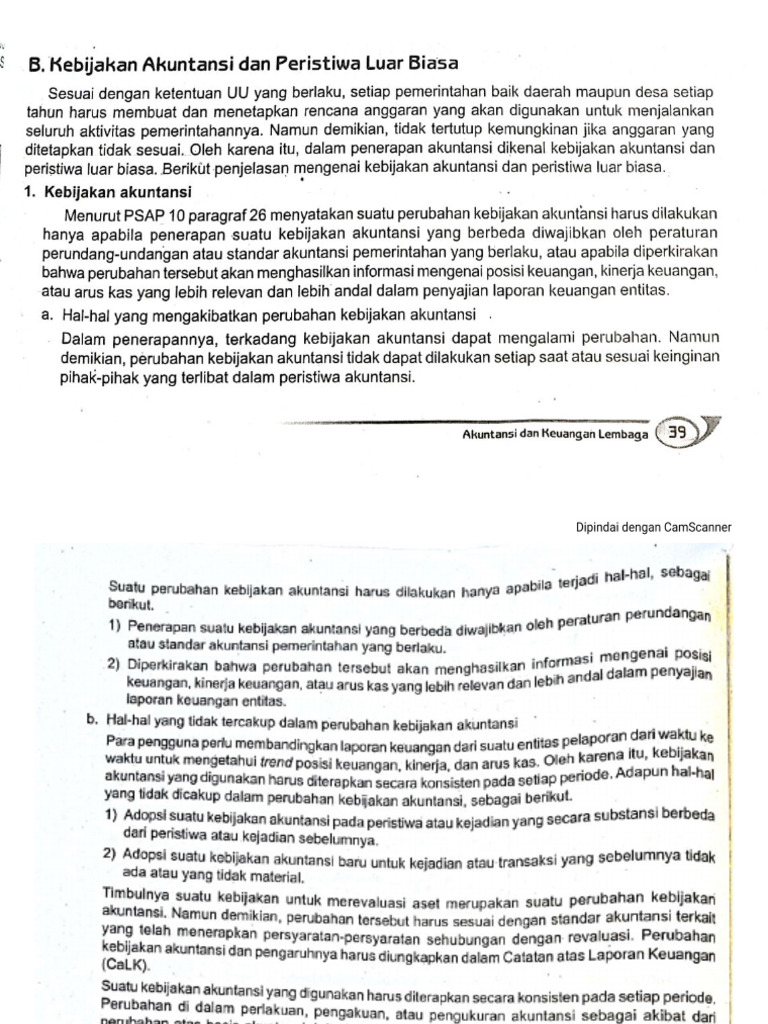 Kebijakan Akuntansi Peristiwa Luar Biasa | PDF