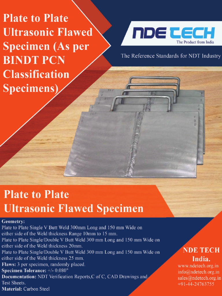 Plate To Plate UT Flawed Specimens | PDF