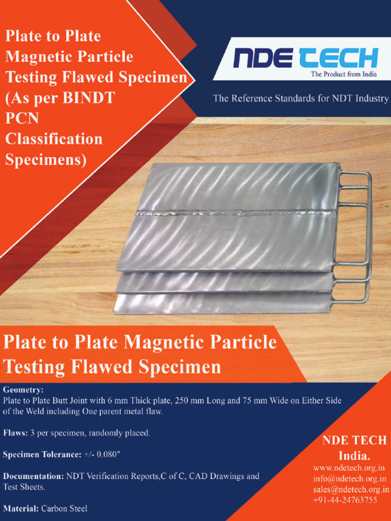 Plate To Plate MT Flawed Specimens | PDF