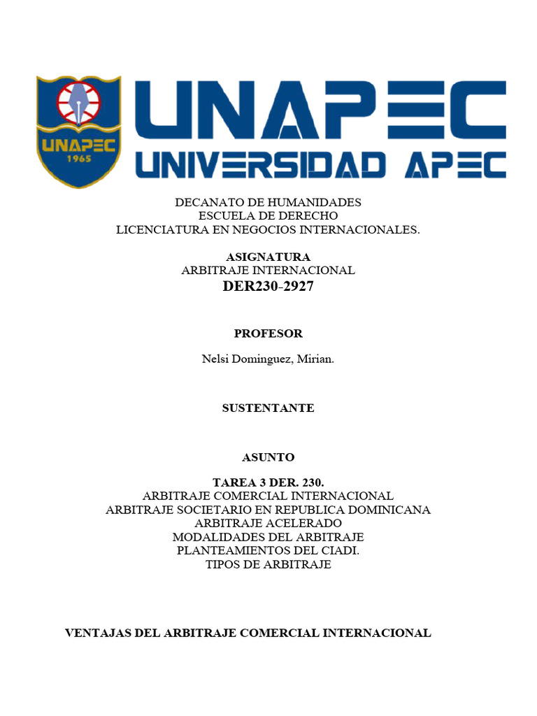 Tarea 3 y 4 Der230 | PDF | Arbitraje | Mediación