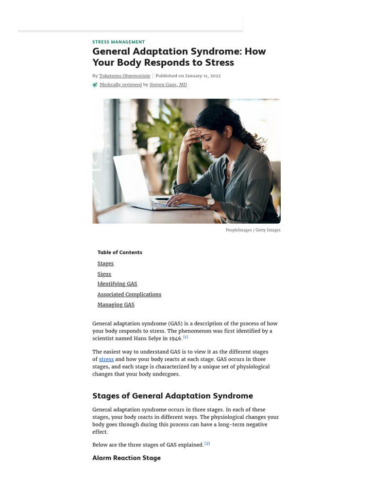General Adaptation Syndrome (GAD) - Definition, Signs, Causes ...