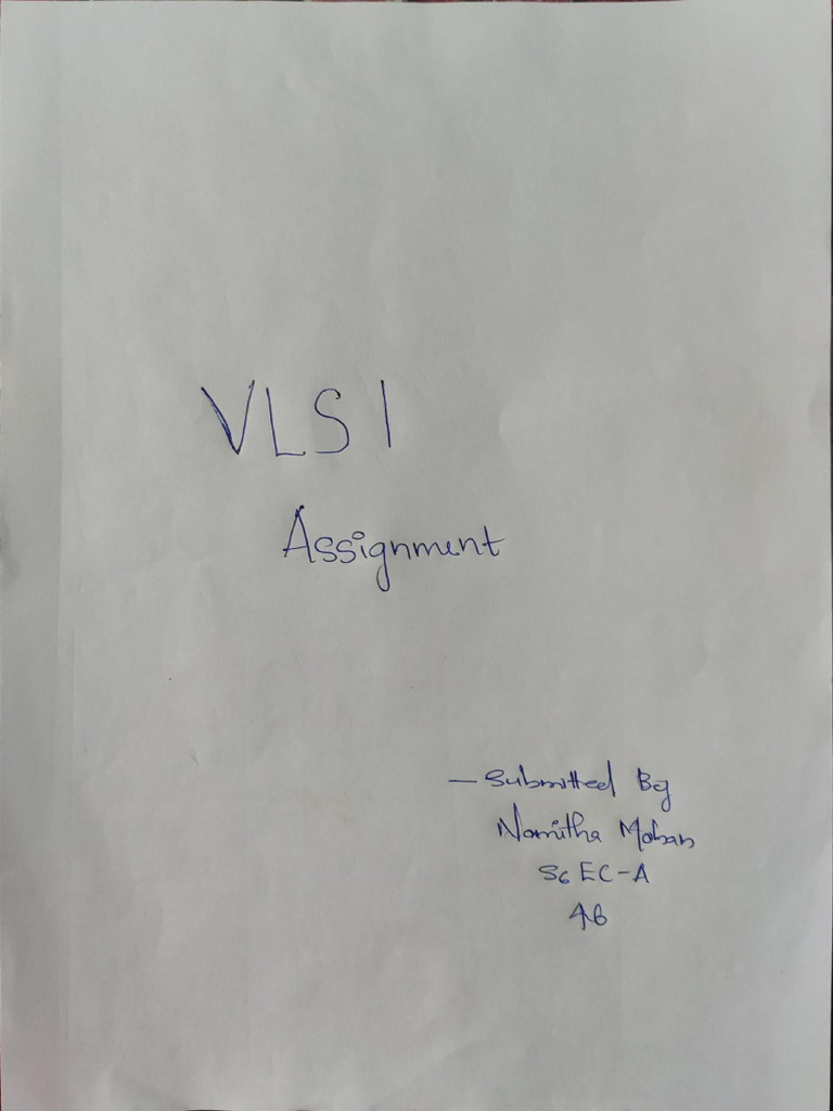 Vlsi Asgn1 | PDF