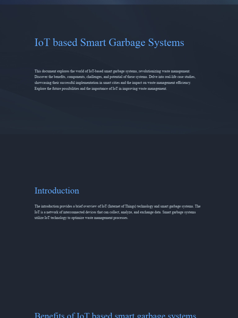 Iot Based Smart Garbage Systems | PDF | Internet Of Things | Waste