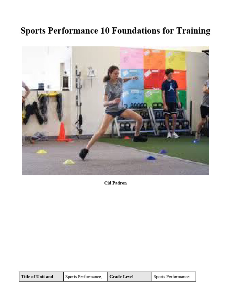 Foundations For Training Unit Plan N | PDF | Weight Training | Physical Fitness