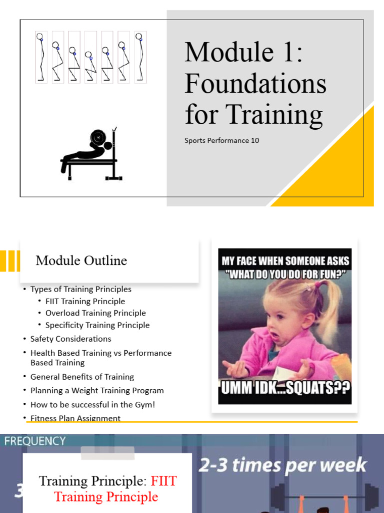 Module 1 Foundations For Training | PDF | Weight Training | Physical Fitness