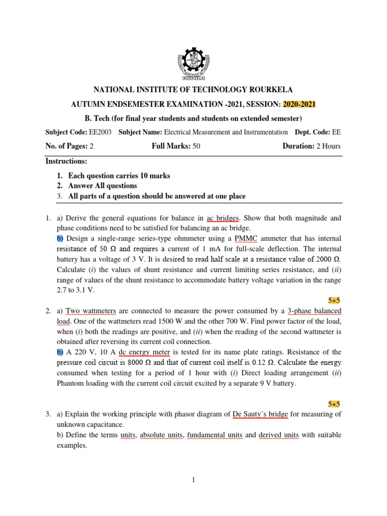 End Sem 20-21 | PDF | Electronics | Physical Sciences